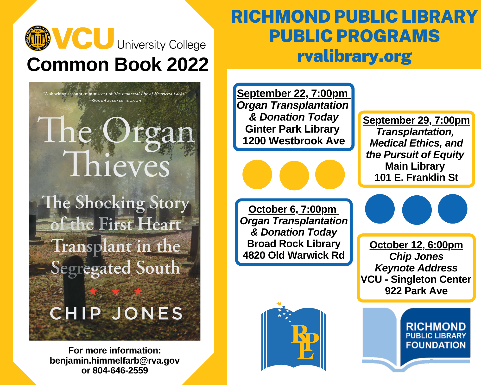The Organ Thieves - VCU Common Book 2022 - Richmond Public Library