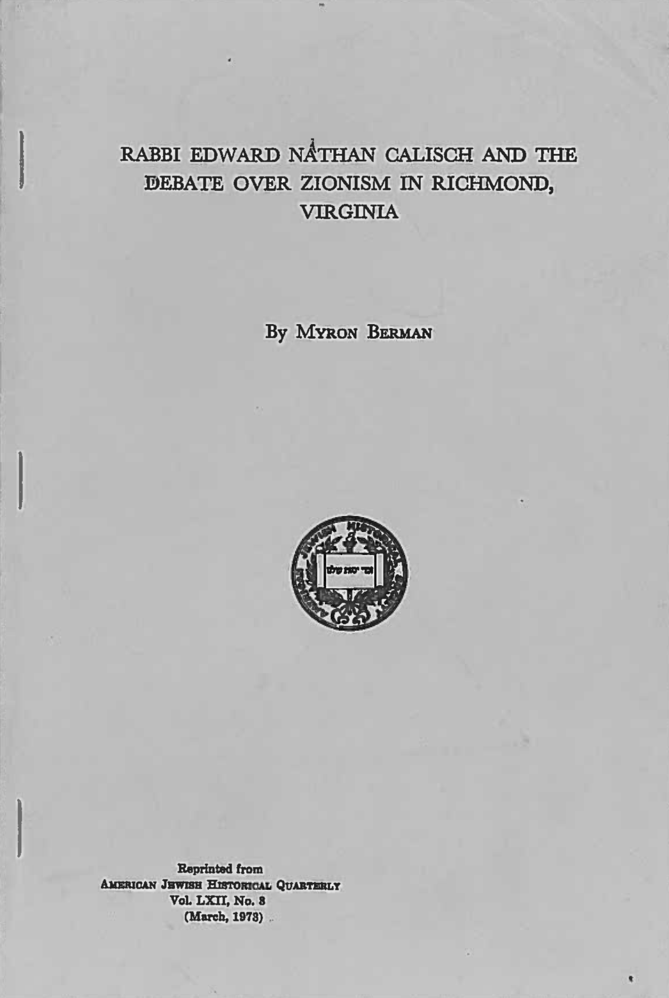 Jewish American Heritage Month & RPL's Special Collections - Richmond ...